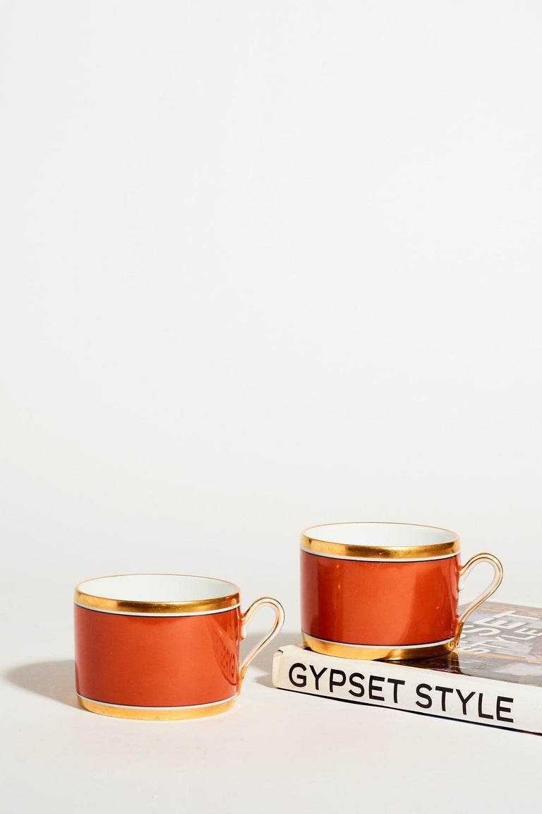 Richard Ginori Burnt Orange Coffee Cups Set of Two at 1stDibs