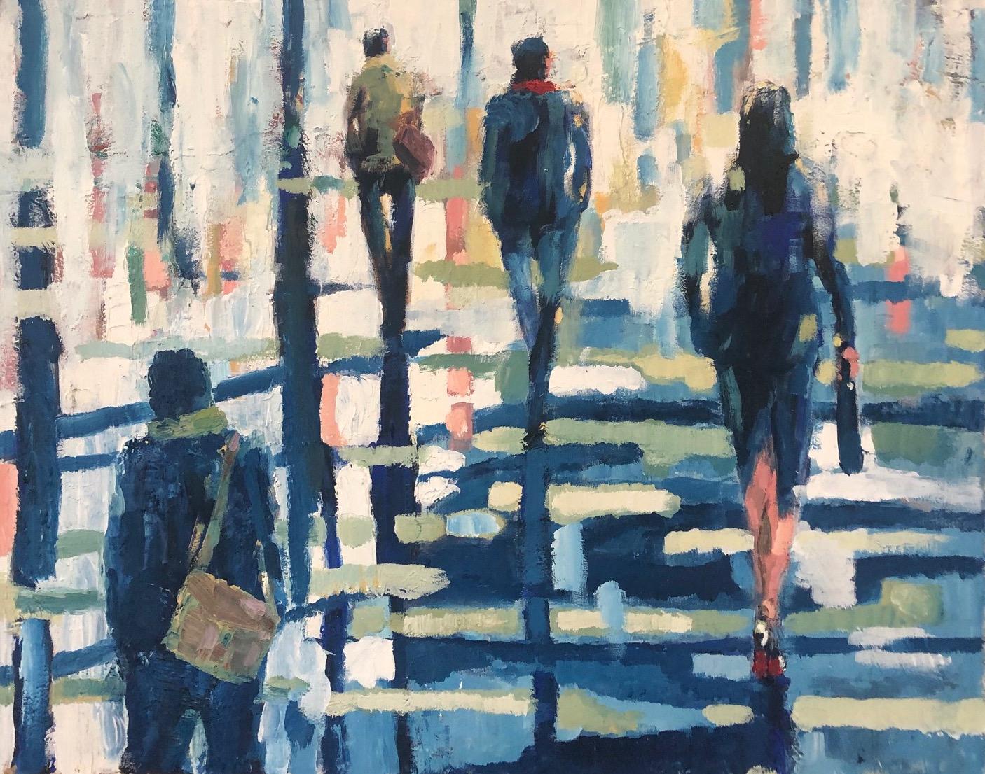Richard Gower - City Slickers-Original figurative cityscape painting ...