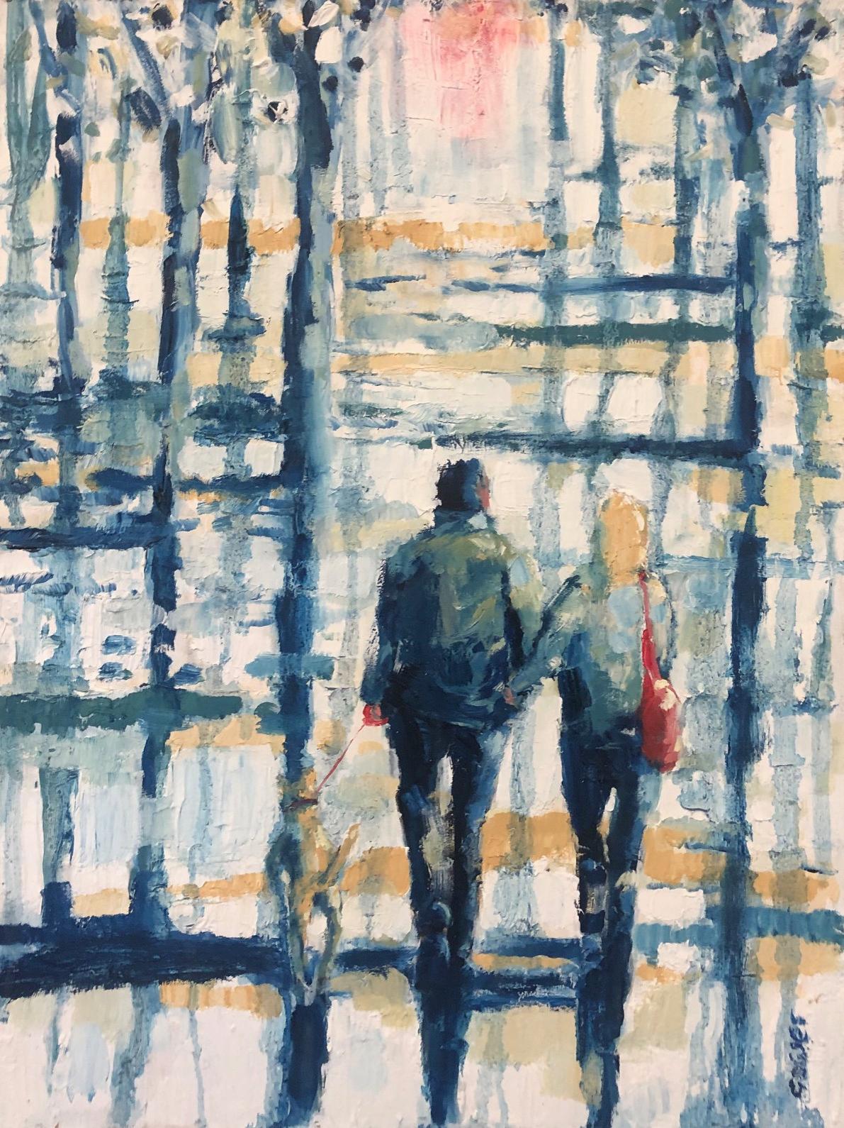 Richard Gower - Park Life - Original figurative cityscape park painting ...