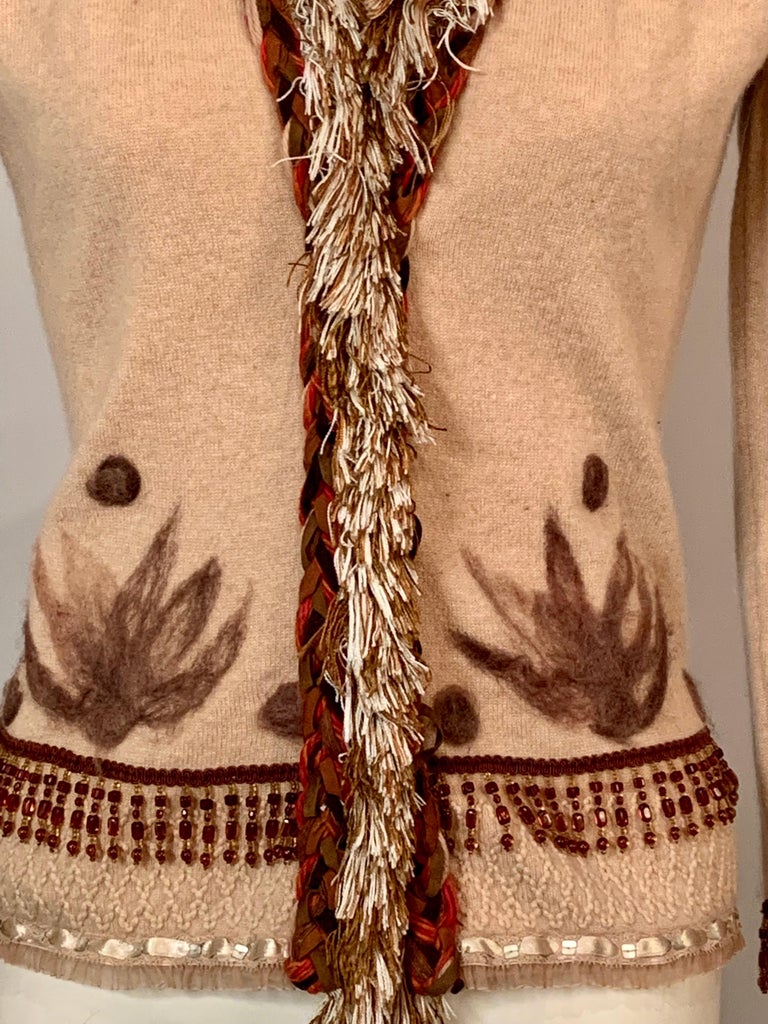 Richard Grand, Paris Embellished Cashmere Cardigan Sweater For Sale at ...