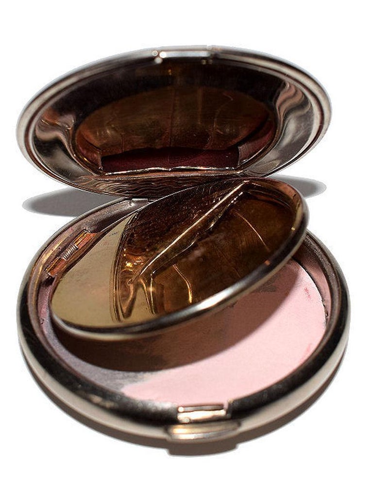 Richard Hudnut "Deauvile" Art Deco Faces Black and Red Chrome Compact ...