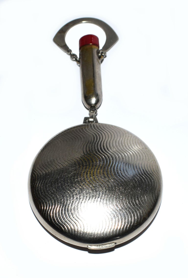 Richard Hudnut "Deauvile" Art Deco Faces Black and Red Chrome Compact ...