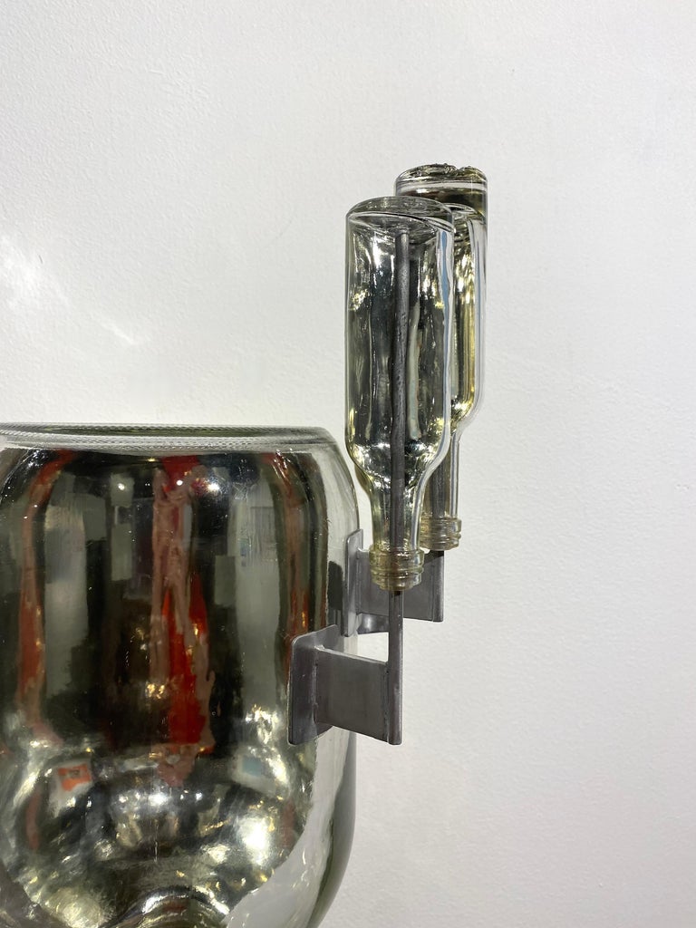 Richard Klein - Untitled Watertower, Glass Wall Sculpture, White Gold ...