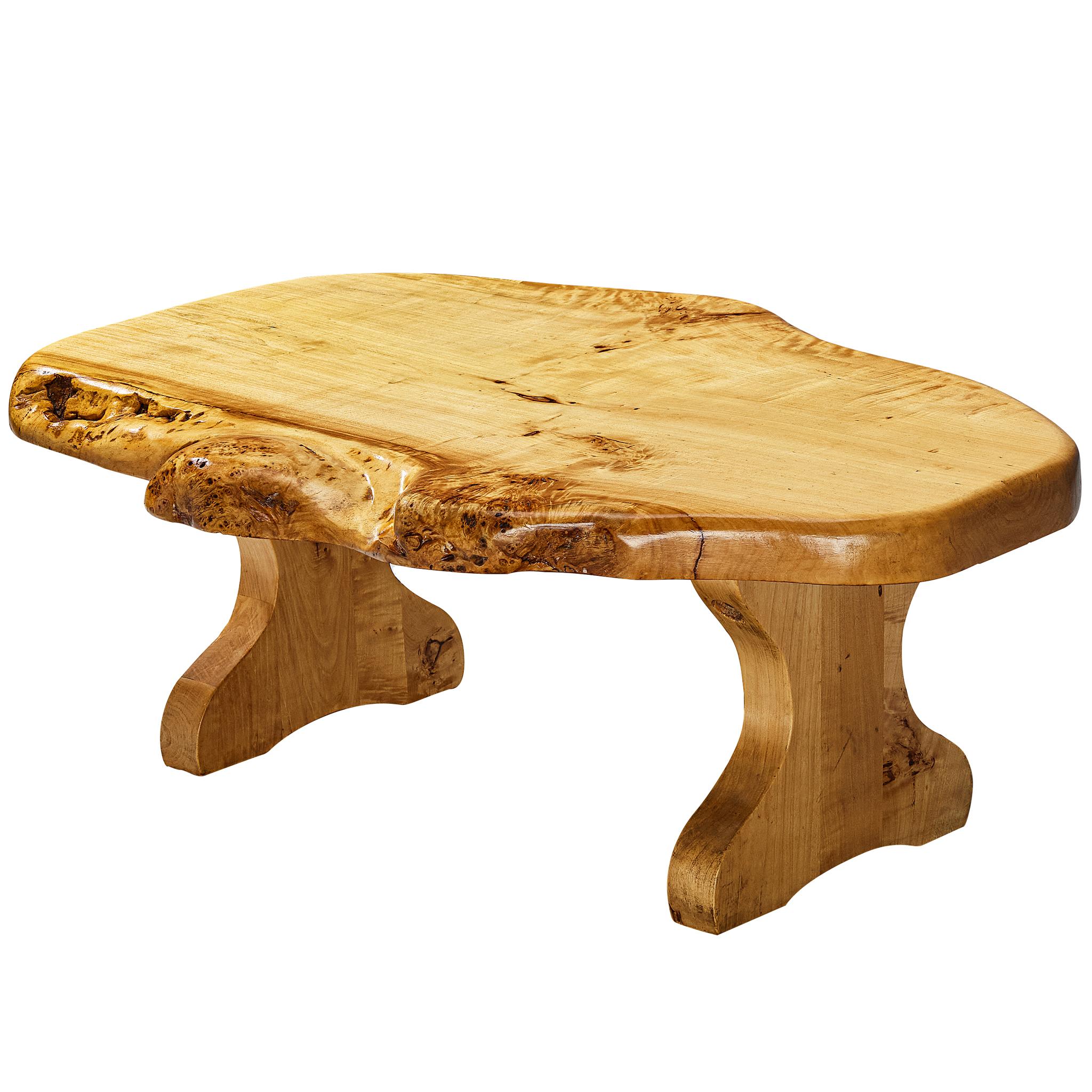 Richard Lecompte Coffee Table in Birdseye Elm For Sale at 1stDibs