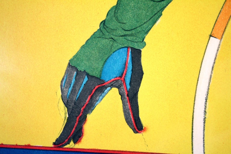 Richard Linder Girl with Hoop Signed Modern Cubist Lithograph 32/175 ...