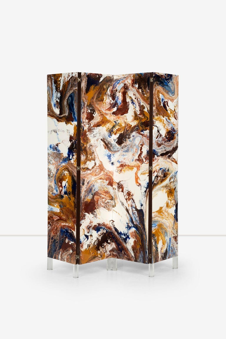Richard Mann Organic Hand Painted Screen For Sale at 1stDibs