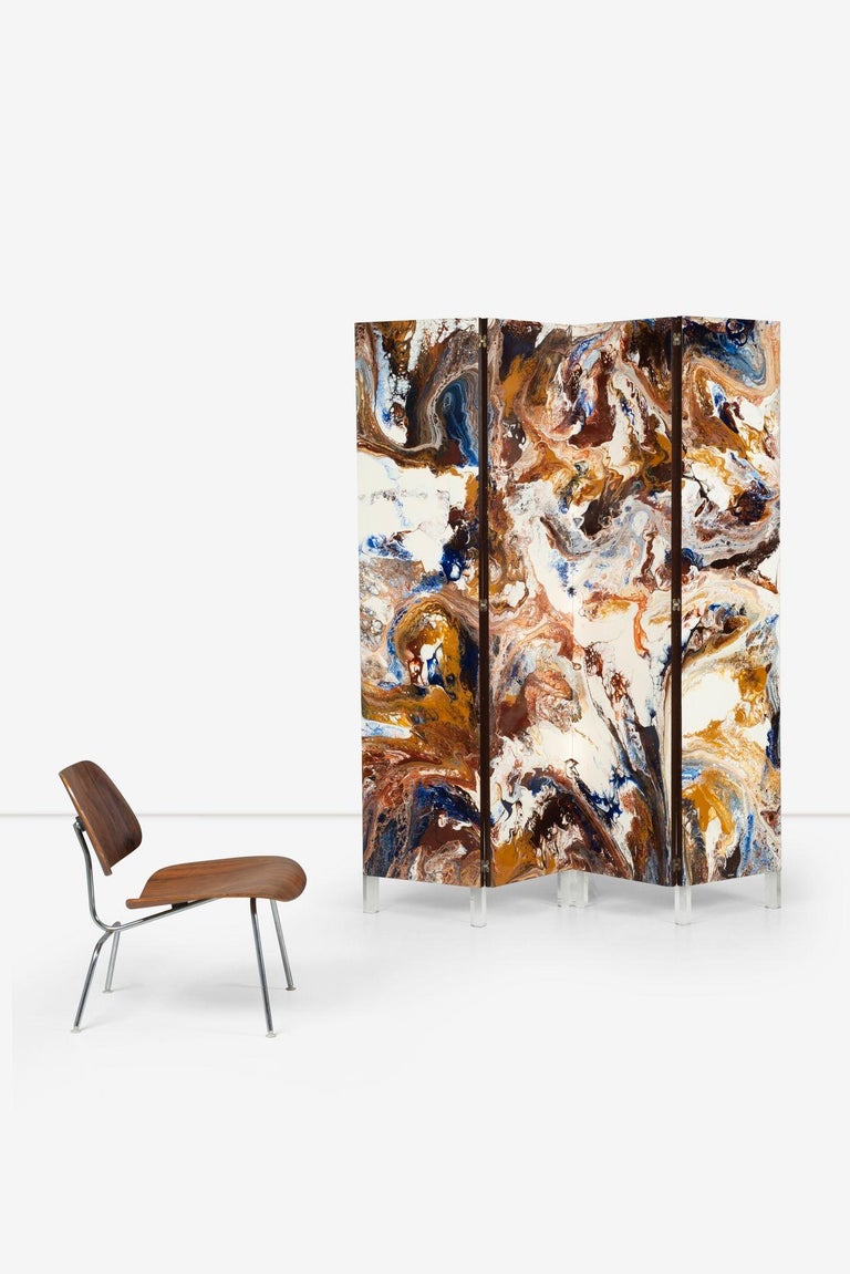 Richard Mann Organic Hand Painted Screen For Sale at 1stDibs