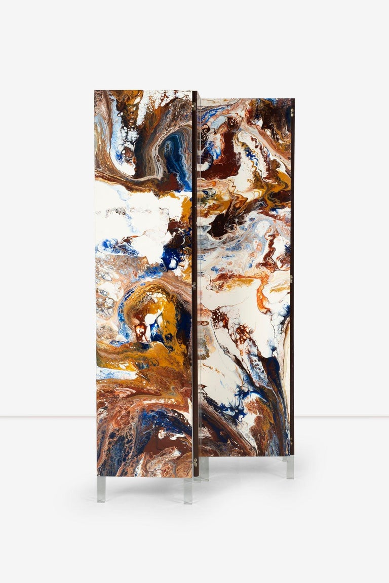 Richard Mann Organic Hand Painted Screen For Sale at 1stDibs