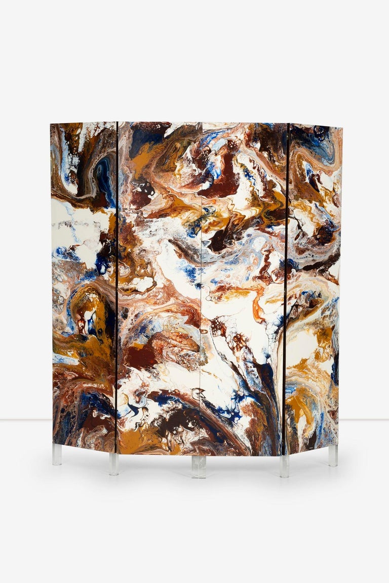 Richard Mann Organic Hand Painted Screen For Sale at 1stDibs