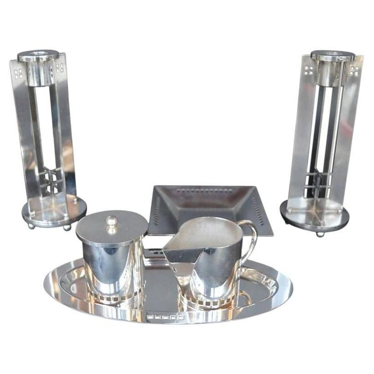 Richard Meier for Swid Powell Silver Plated Set For Sale at 1stDibs