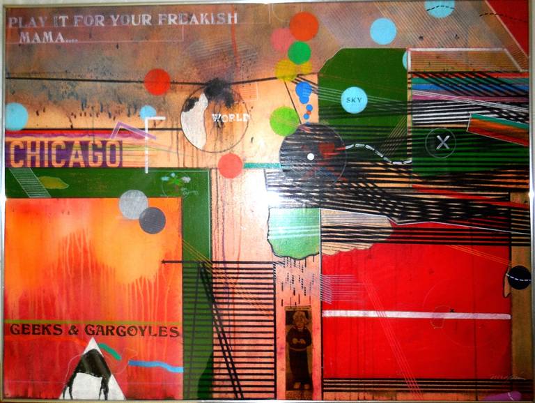 Richard Merkin - Large Richard Merkin Painting Geeks and Gargoyles New ...