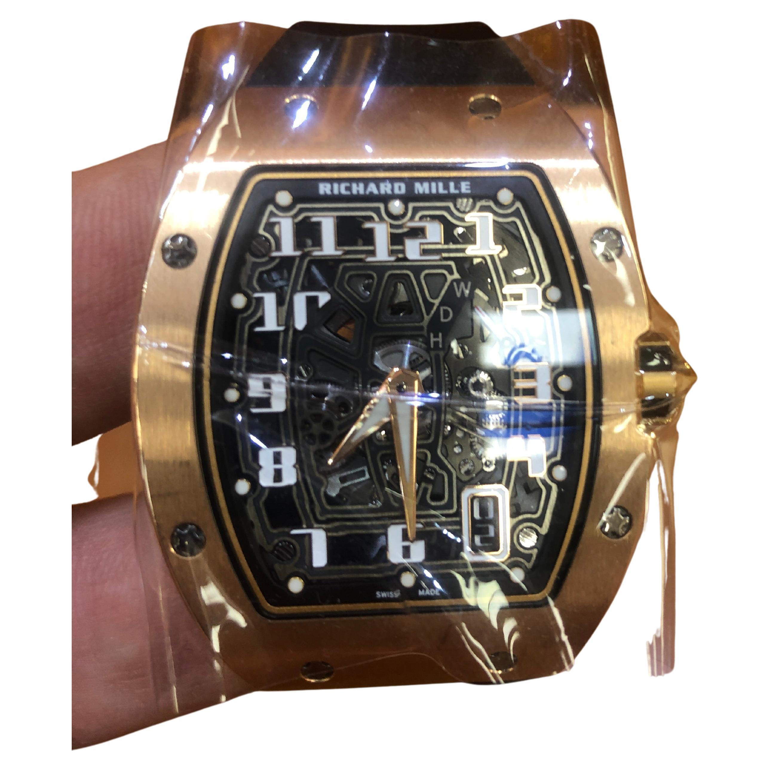 Richard Mille RM011 Sand Blast Titanium Skeleton Rubber Automatic Men's ...