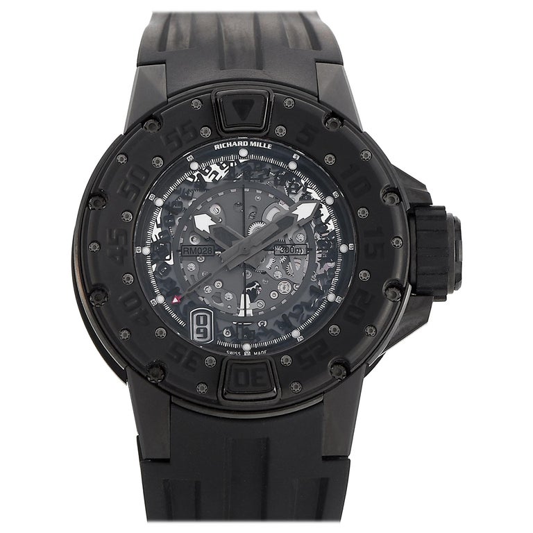 Richard Mille All Black 47mm Diver’s Watch RM 028 at 1stDibs