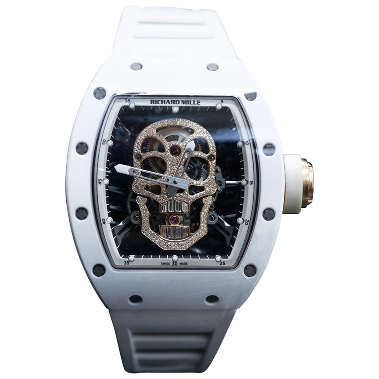 Richard Mille RM 052 Tourbillon Skull Manual Wind Wristwatch For Sale ...