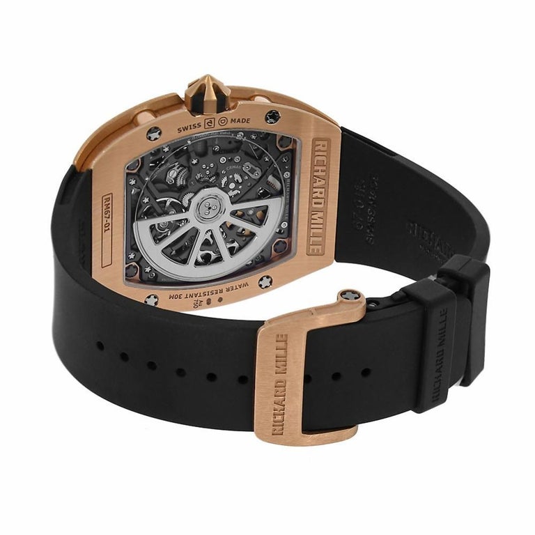 Richard Mille RM 67-01 Extra Flat Rose Gold Skeleton Watch For Sale at ...
