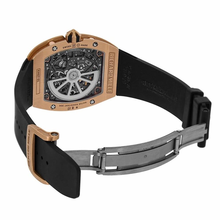 Richard Mille RM 67-01 Extra Flat Rose Gold Skeleton Watch For Sale at ...