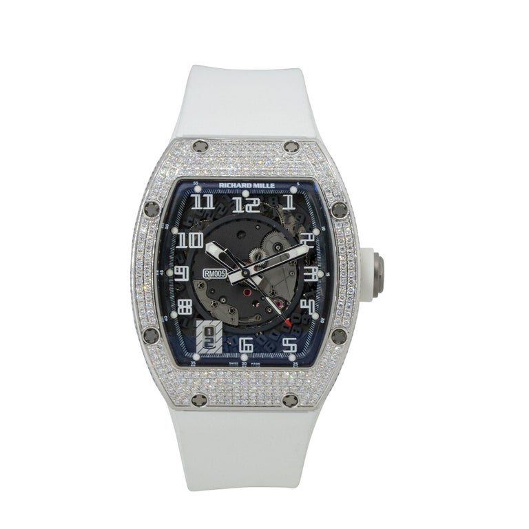 Richard Mille RM005 18k White Gold Diamond Pave Watch For Sale at 1stDibs