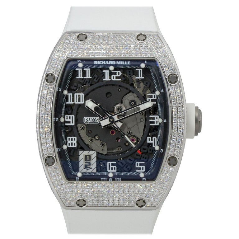 Richard Mille RM005 18k White Gold Diamond Pave Watch For Sale at 1stDibs