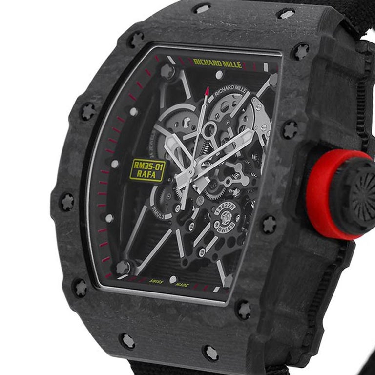 Richard Mille RM35-01 Rafael Nadal Signature Black Carbon Watch RM35-01 ...
