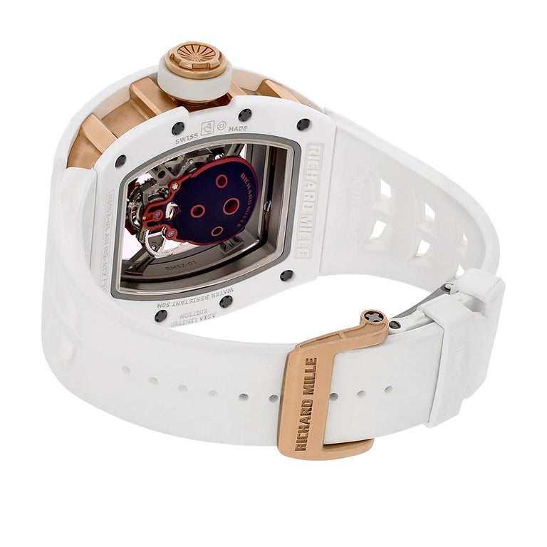 Richard Mille RM52-01 Red Skull Asia Edition White Ceramic Watch at ...