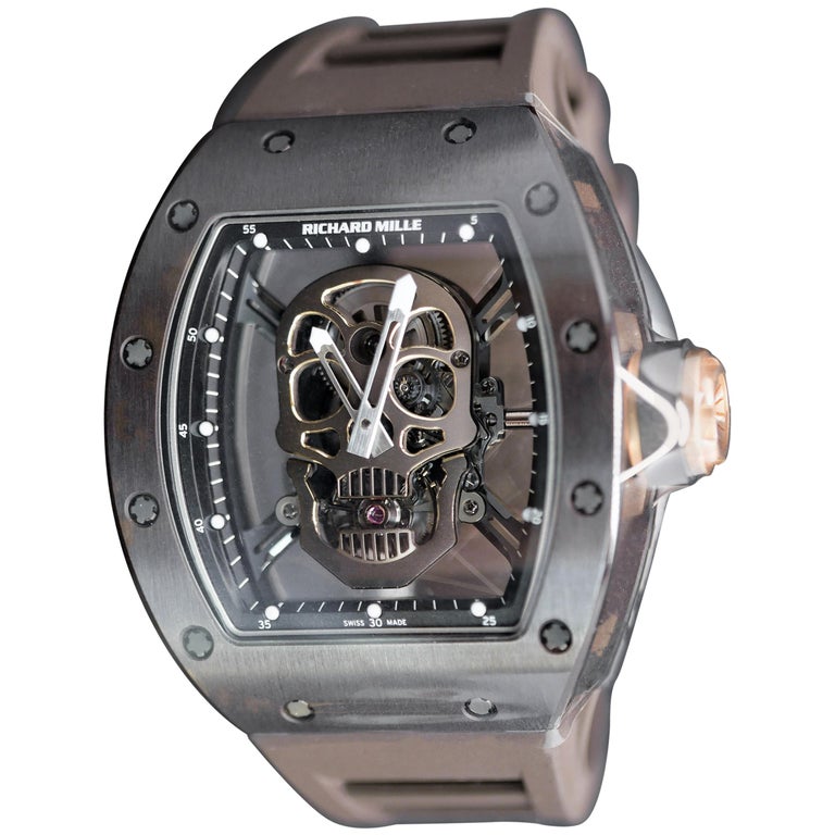 Richard Mille titanium RM 052 Tourbillon Skull Manual Wind Wristwatch ...