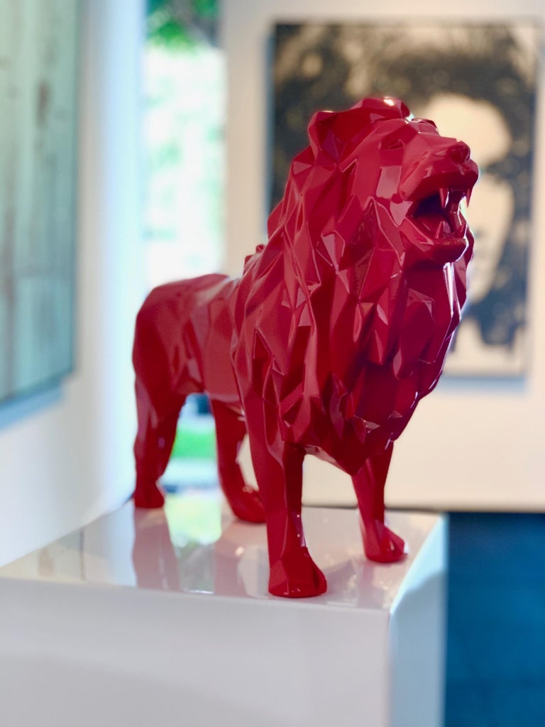 Richard Orlinski - Lion, Resin Red For Sale at 1stDibs