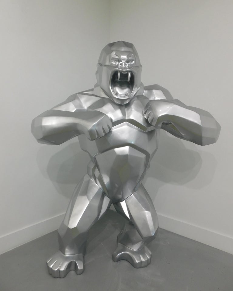 Richard Orlinski - Wild Kong - Silver Metal For Sale at 1stDibs