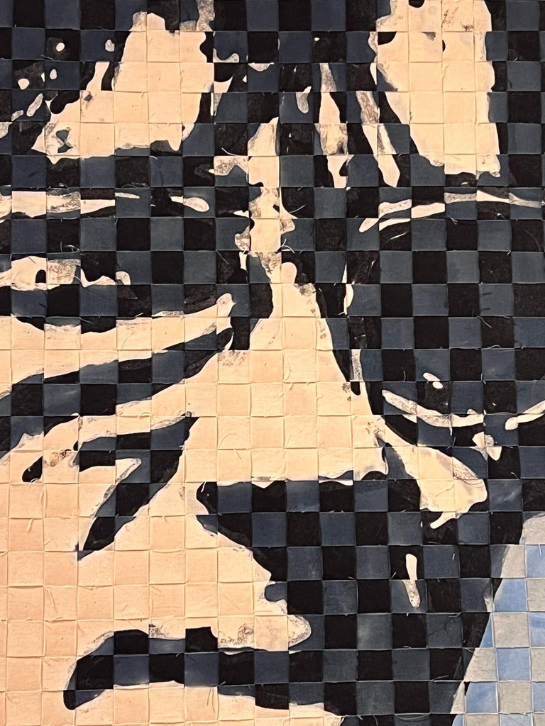 Richard Proctor - Blue Self Portrait Fabric Weaving #1 by Richard ...