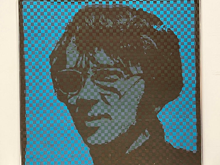 Richard Proctor - Blue Self Portrait Fabric Weaving #2 by Richard ...