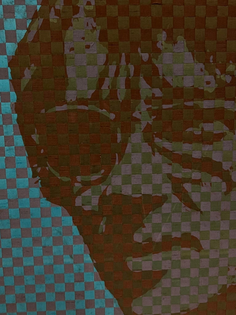 Richard Proctor - Blue Self Portrait Fabric Weaving #2 by Richard ...