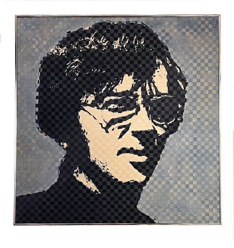 Richard Proctor - Blue Self Portrait Fabric Weaving #2 by Richard ...