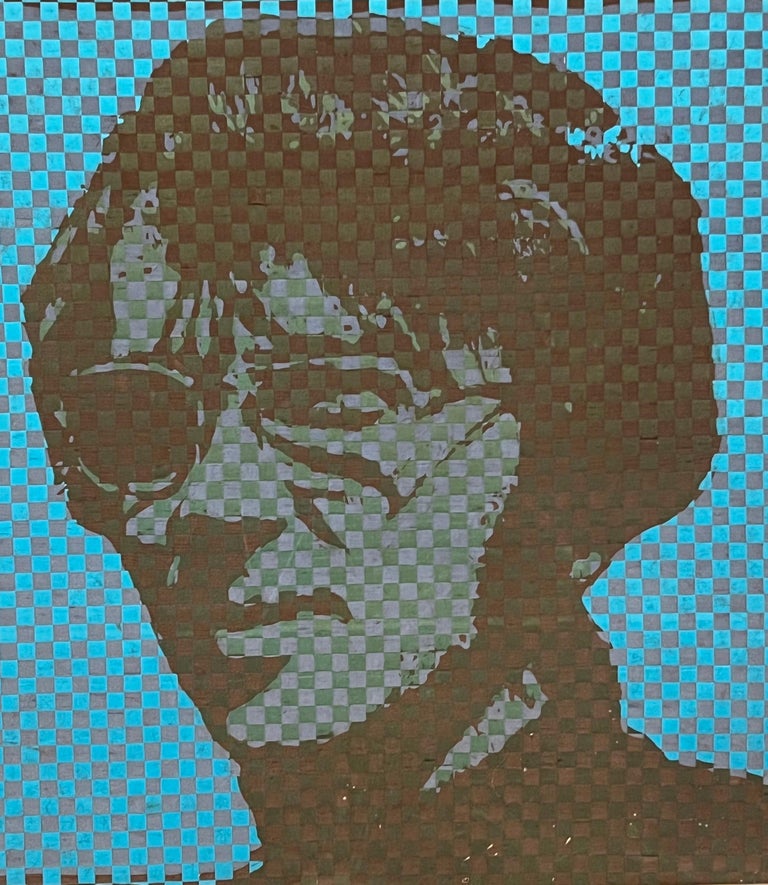 Richard Proctor - Blue Self Portrait Fabric Weaving #2 by Richard ...