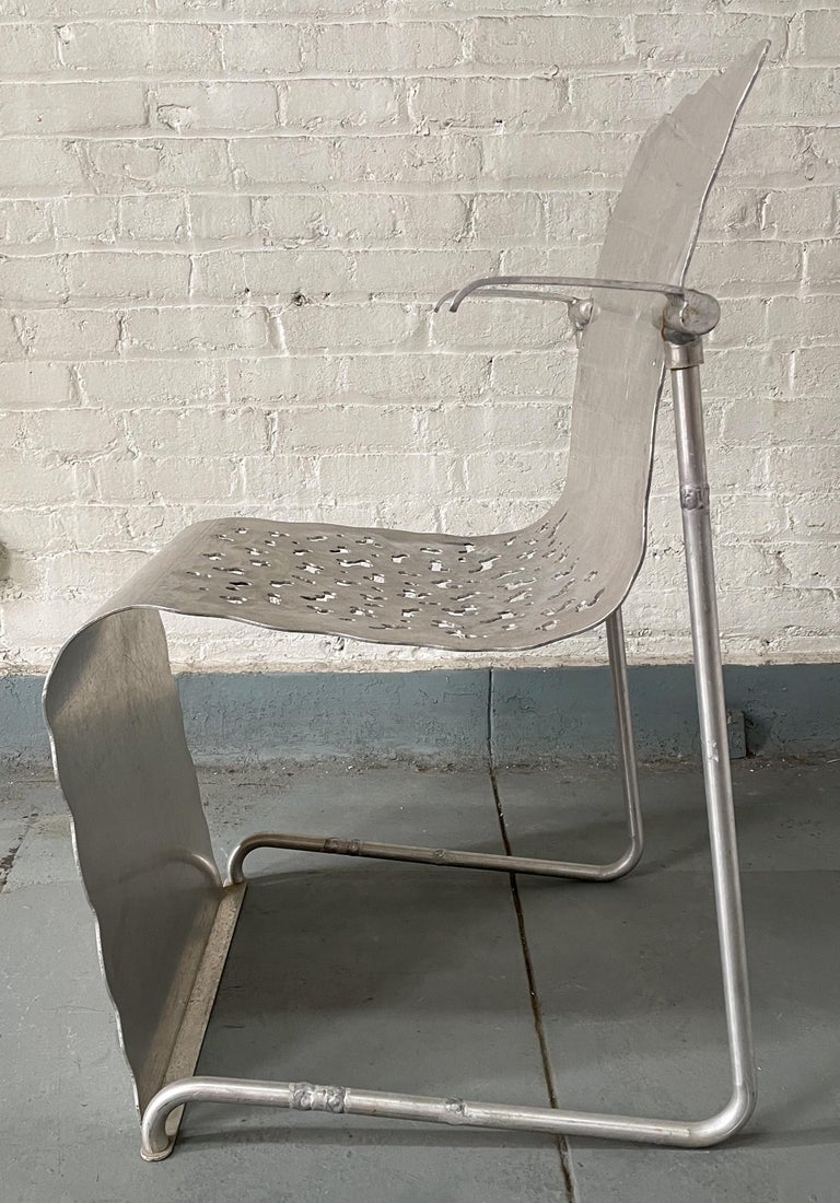 Richard Schultz Prototype Aluminum Stacking Chair #1 For Sale at 1stDibs