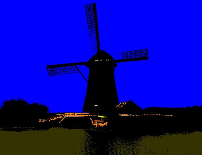 Richard Scudder - Windmill At Midnight, Hand Printed Work, Screen For ...