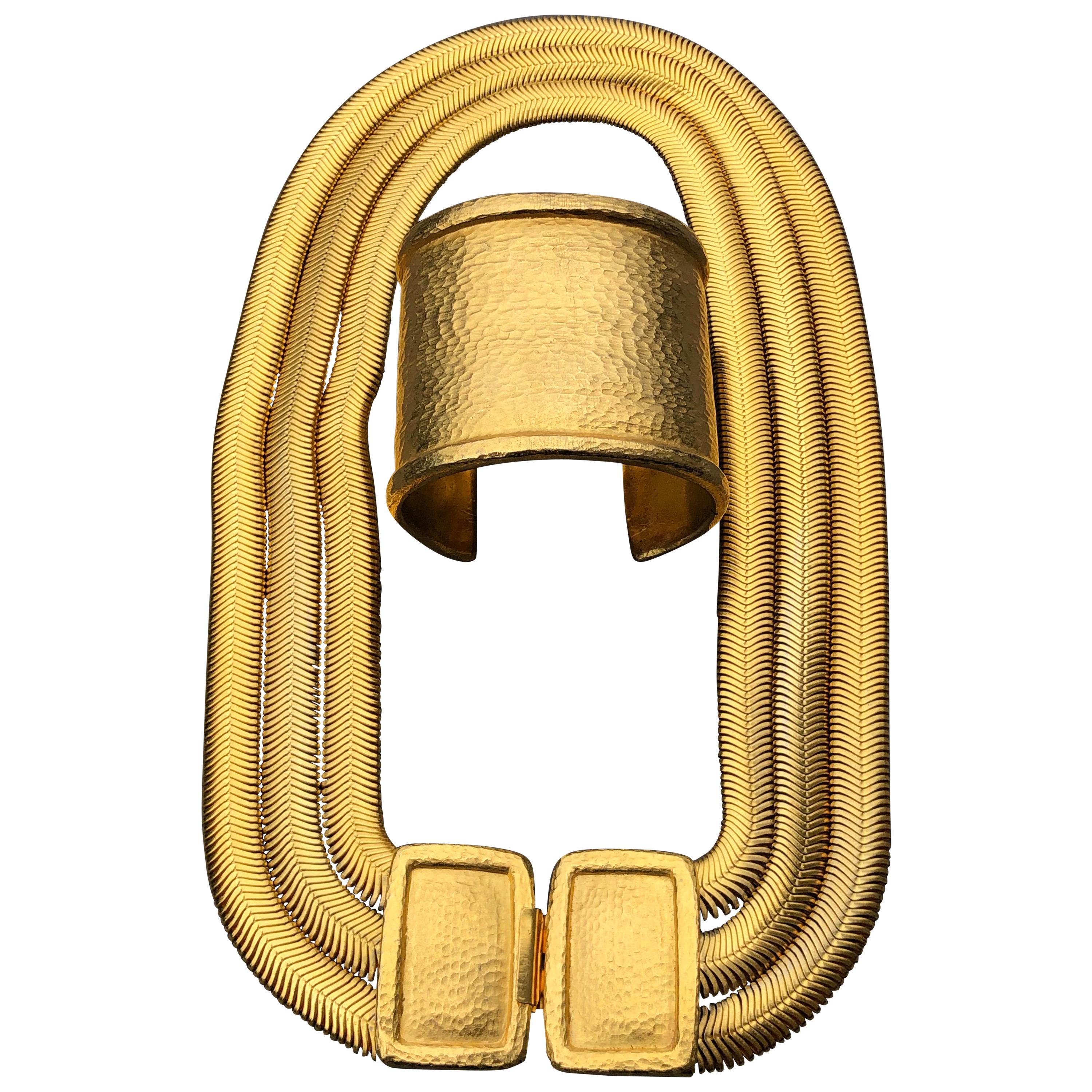 Richard Serbin Large Gold and Crystal Bow Brooch Pin 1985 For Sale at ...