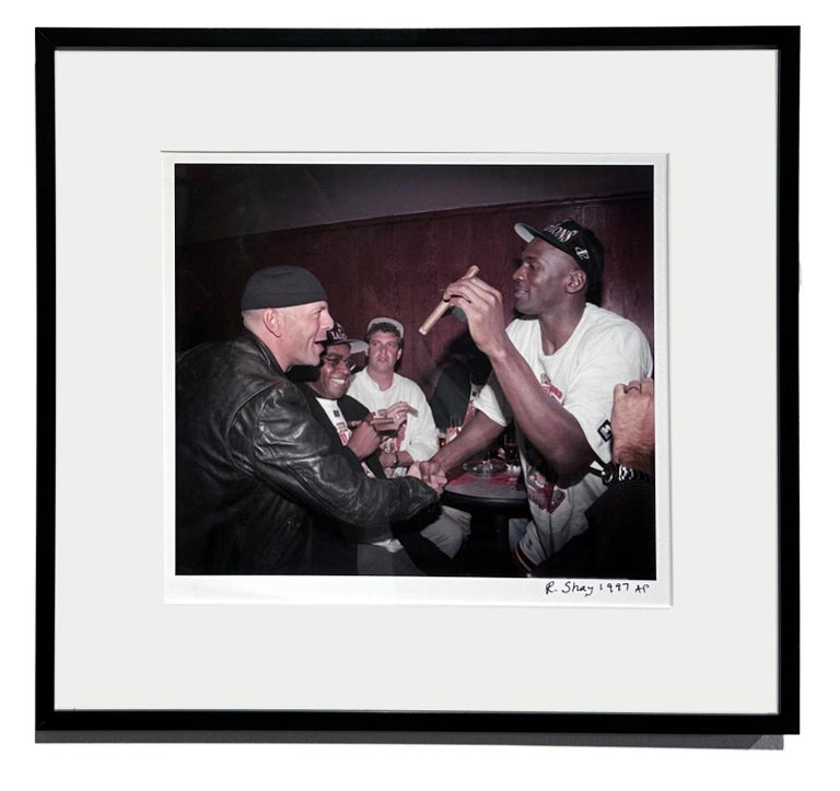 Richard Shay - Michael Jordan and Bruce Willis Celebrating the Bulls ...
