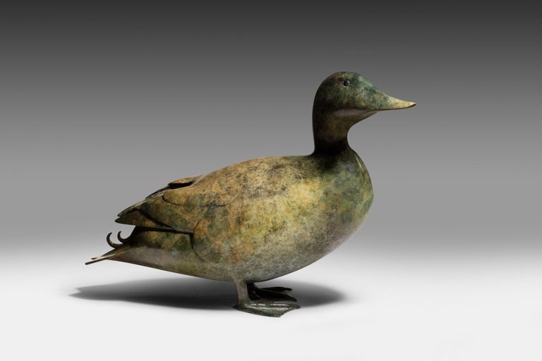 Richard Smith b.1955 - 'Mallard' Solid Bronze Duck. Modern British ...