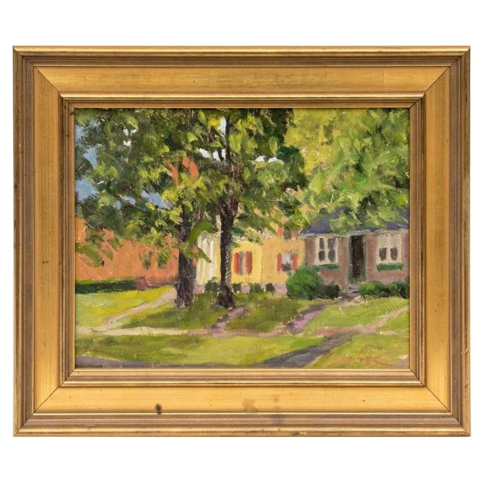 Richard Stalter (Am. 1934 - 2020) Signed Oil On Board, Rural Landscape ...