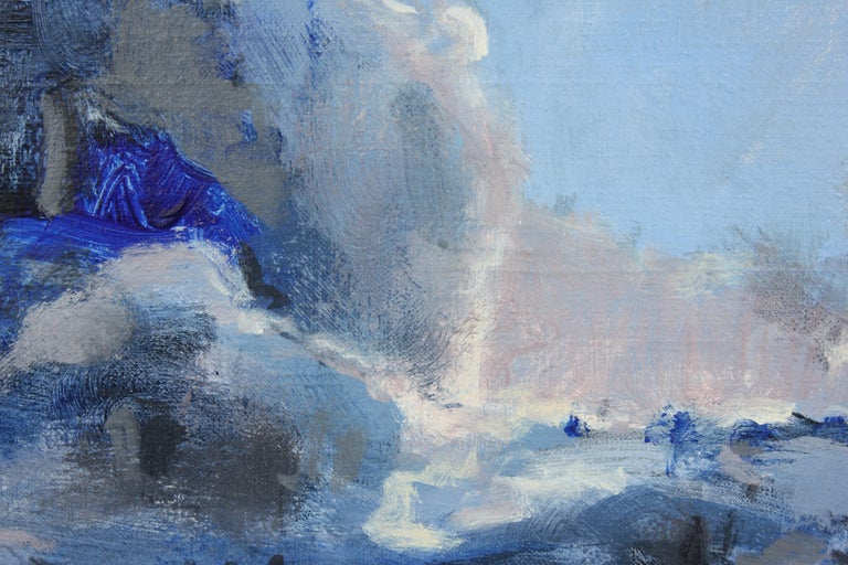 Richard Stout - "Glienicke" Blue Tonal Impressionist River Landscape ...