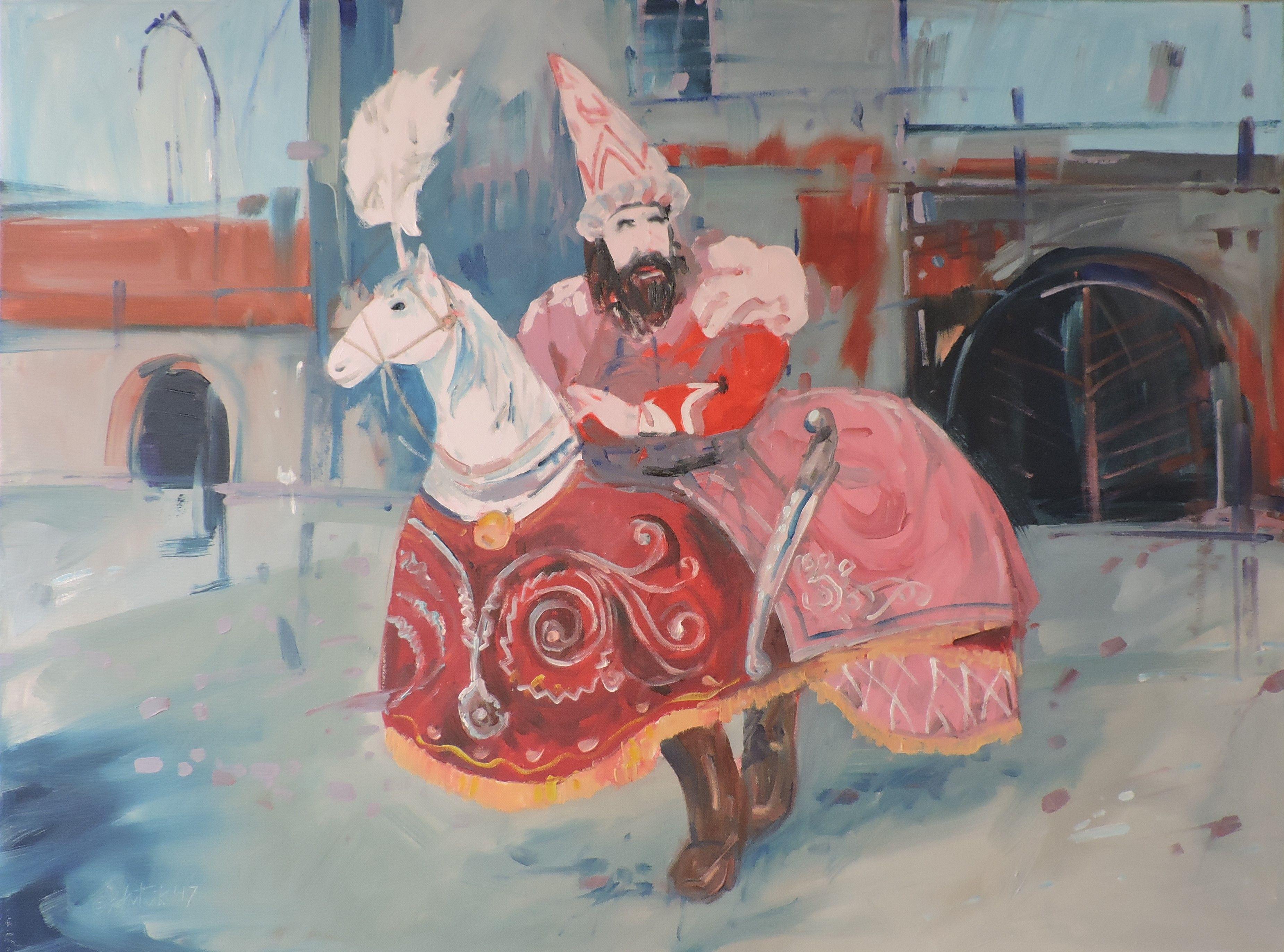 Richard Szkutnik - Lajkonik, Painting, Oil on Canvas For Sale at 1stDibs