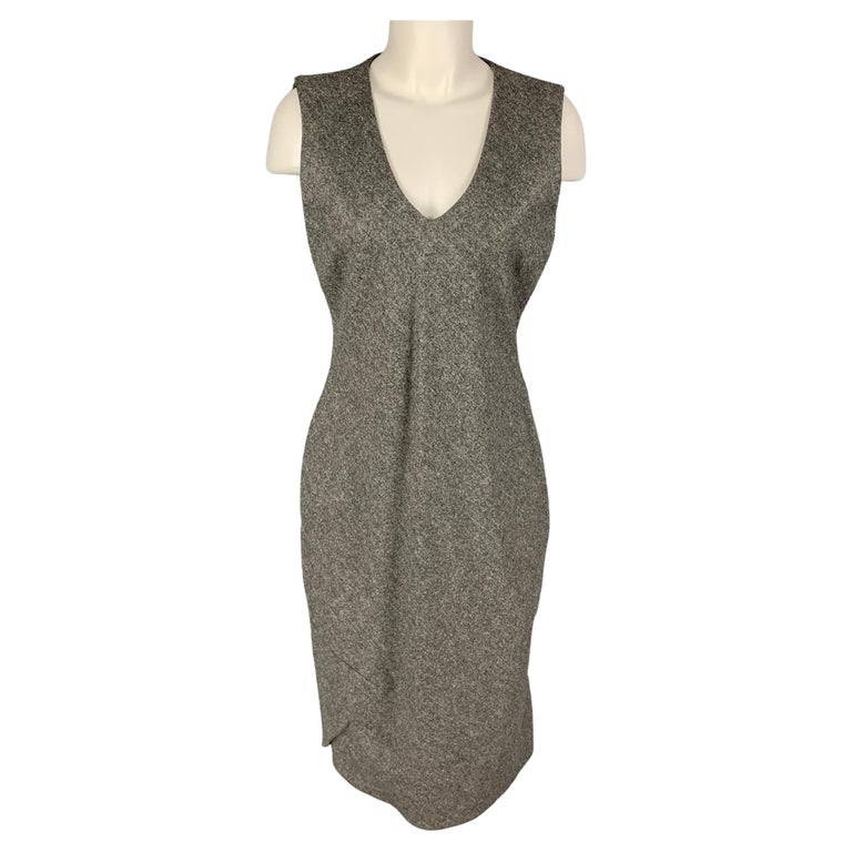 RICHARD TYLER Size 8 Grey Heather Virgin Wool Cashmere Heather ...