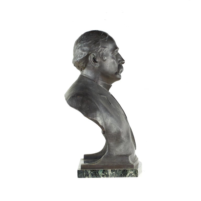 Richard Walter Bock Bronze Bust of Theodor Menges Sculpture on Marble ...