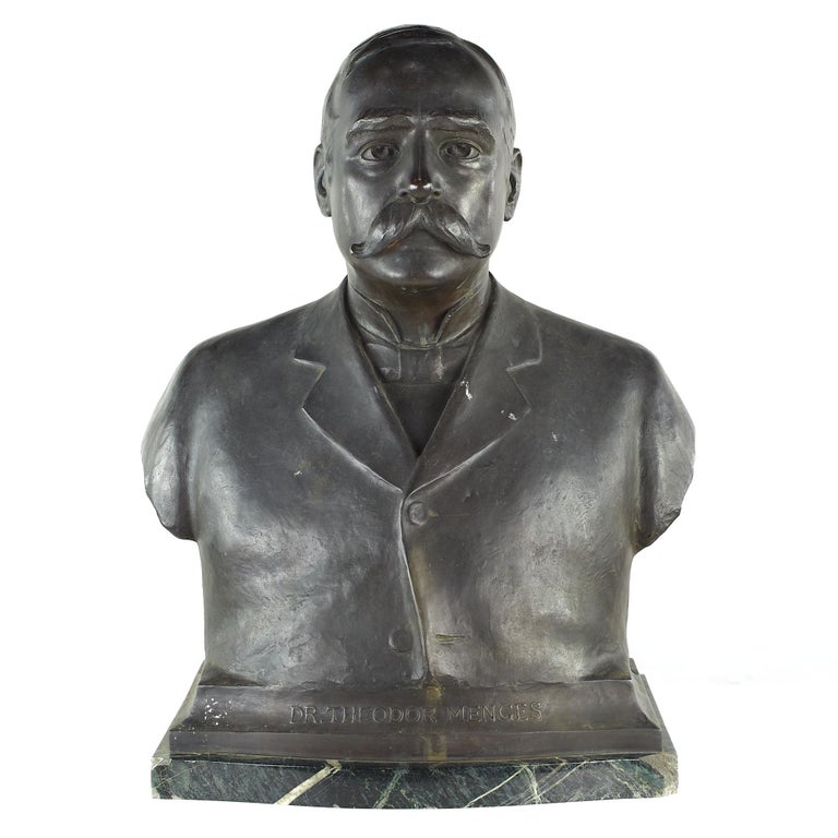 Richard Walter Bock Bronze Bust of Theodor Menges Sculpture on Marble ...