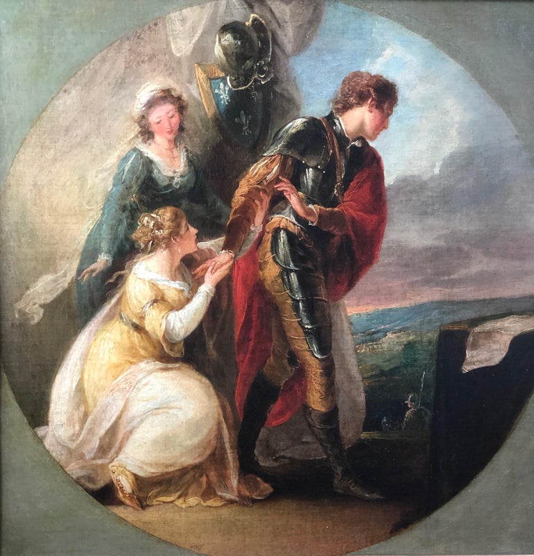 Richard Westall - Fine Historical Oil on Canvas of a Knight in a Red ...