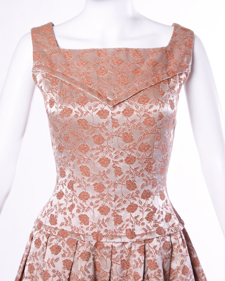 Richilene Vintage 1960s Brocade Cocktail Dress For Sale at 1stDibs