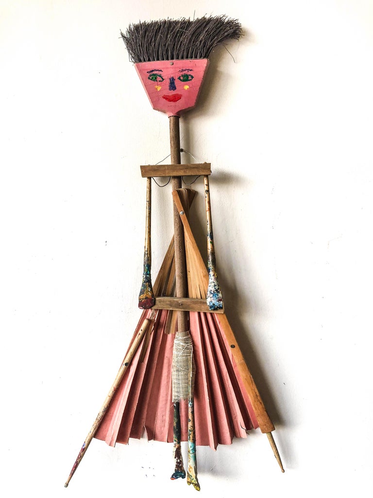 Rick Borg - Bettanin Broom Woman with Found Objects//Folk Art For Sale ...