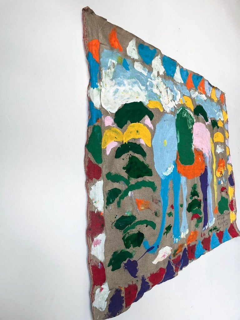 Rick Borg - Sentimental Elephant for Kathy on Found Wood//Folk Art For ...