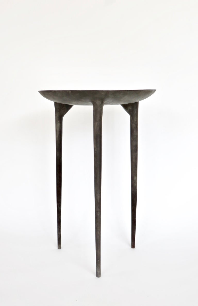 Rick Owens French Cast Bronze Tall Brazier Side Table Nitrate Patina at ...