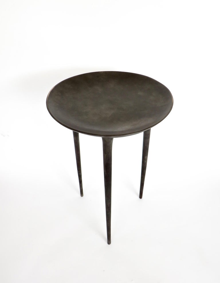 Rick Owens French Cast Bronze Tall Brazier Side Table Nitrate Patina ...