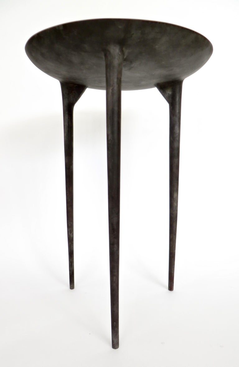 Rick Owens French Cast Bronze Tall Brazier Side Table Nitrate Patina ...